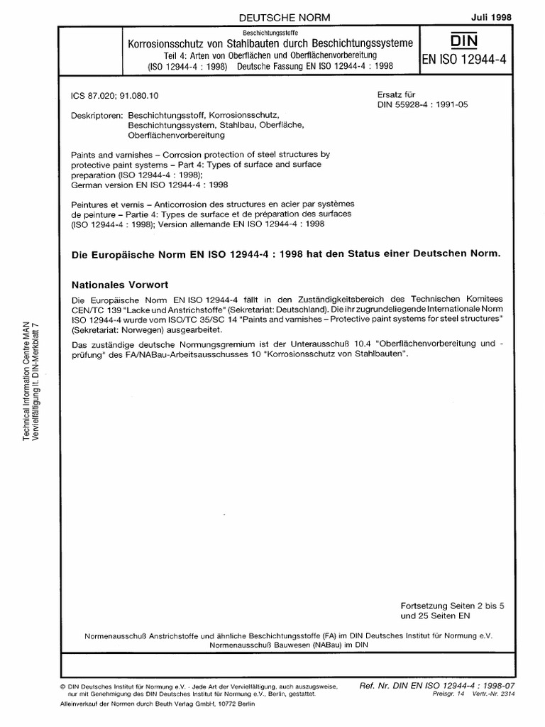 Din en Iso 12944 4 071998 D | PDF