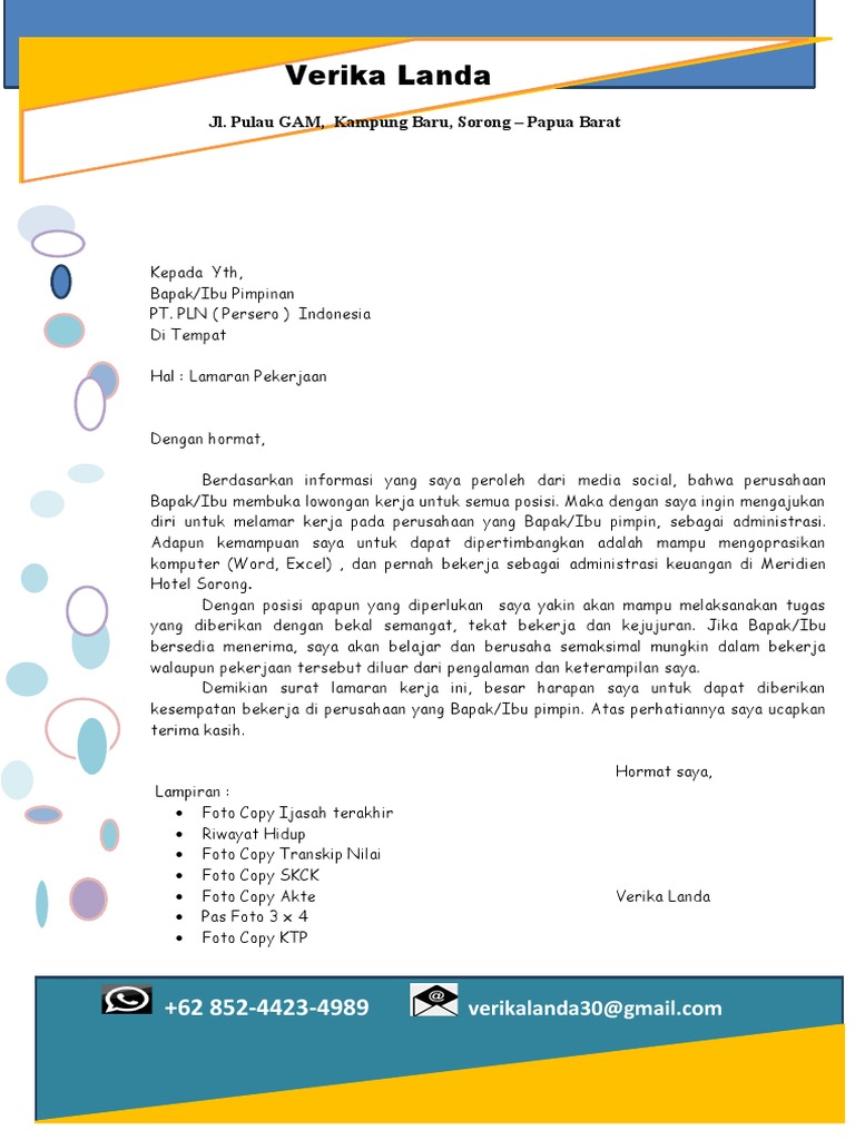 Lamaran Word Verika | PDF