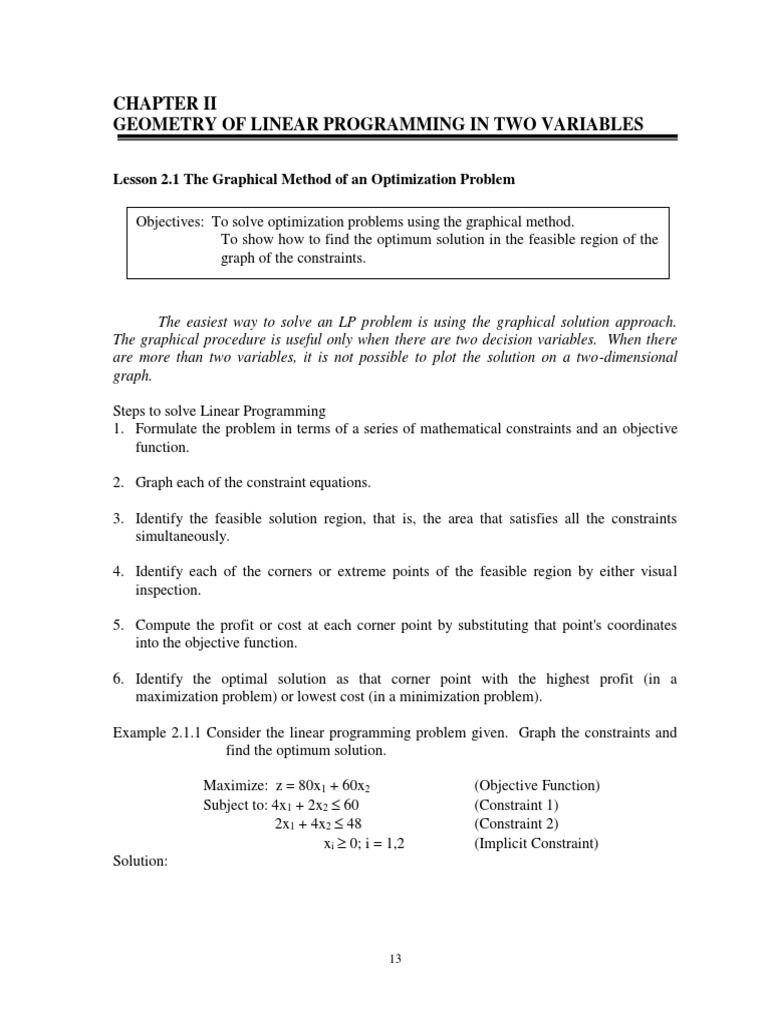 Chapter 2 | PDF | Mathematical Optimization | Linear Programming