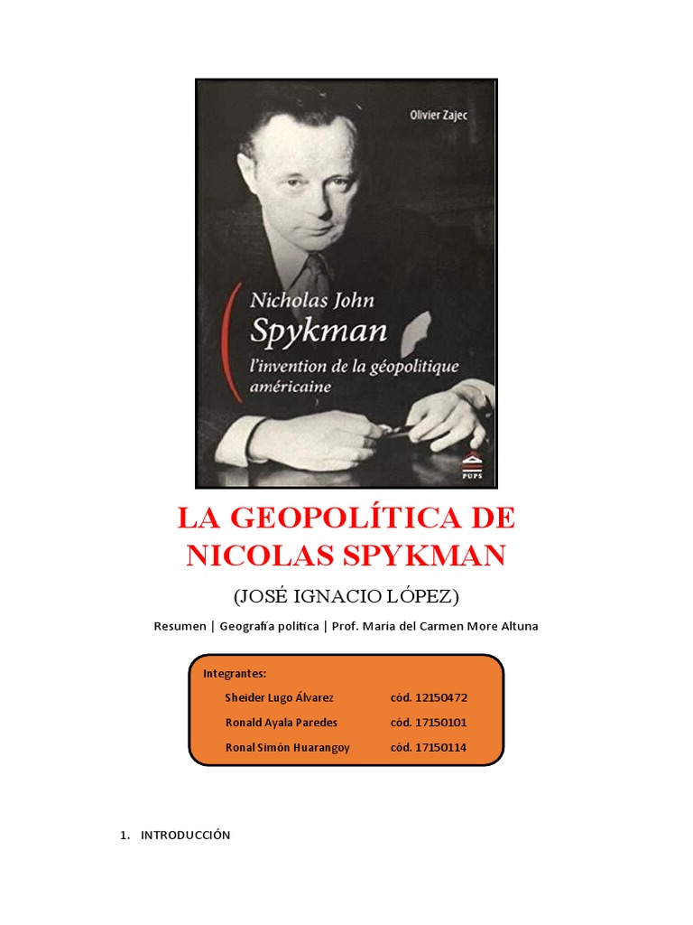 La Geopolítica de Nicolas Spykman | PDF | Américas | América del Sur