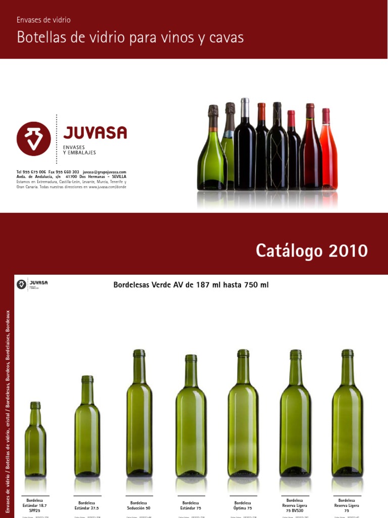 Juvasa Nuevo Envases de Vidrio Botellas de Cristal para Vinos y Cavas ...