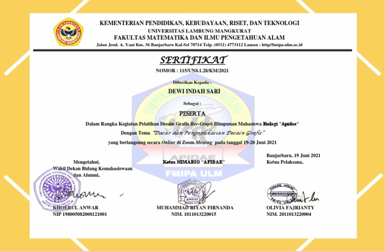 Sertifikat Pelatihan | PDF