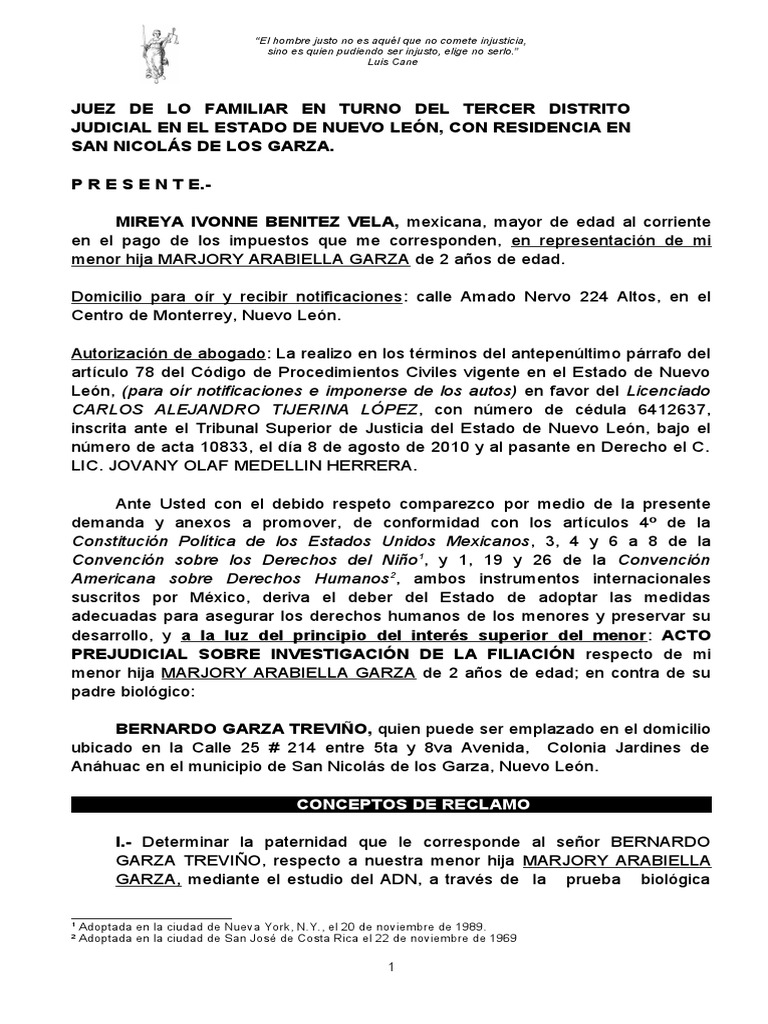 Acto Prejudicial Filiacion | PDF | Res Judicata | Caso de ley