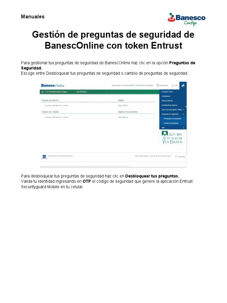 Gestión de Preguntas de Seguridad en BanescOnline | PDF