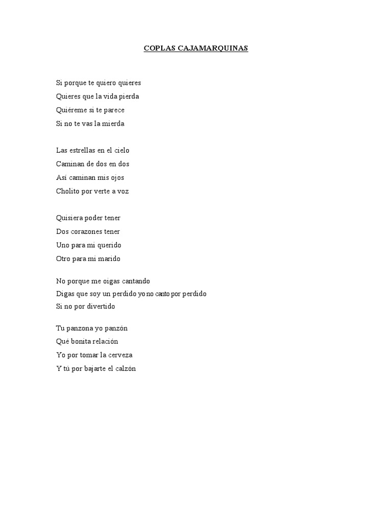 Coplas Cajamarquinas | PDF
