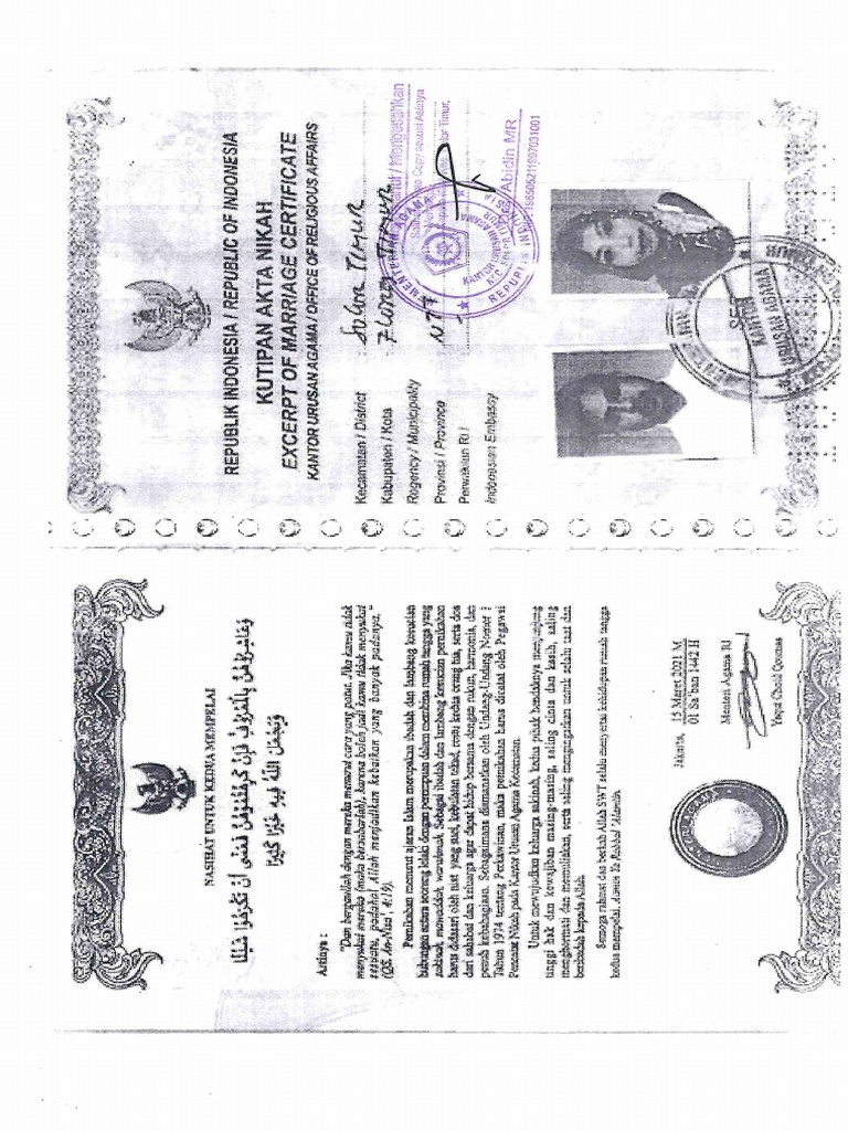 Kutipan Akta Nikah | PDF