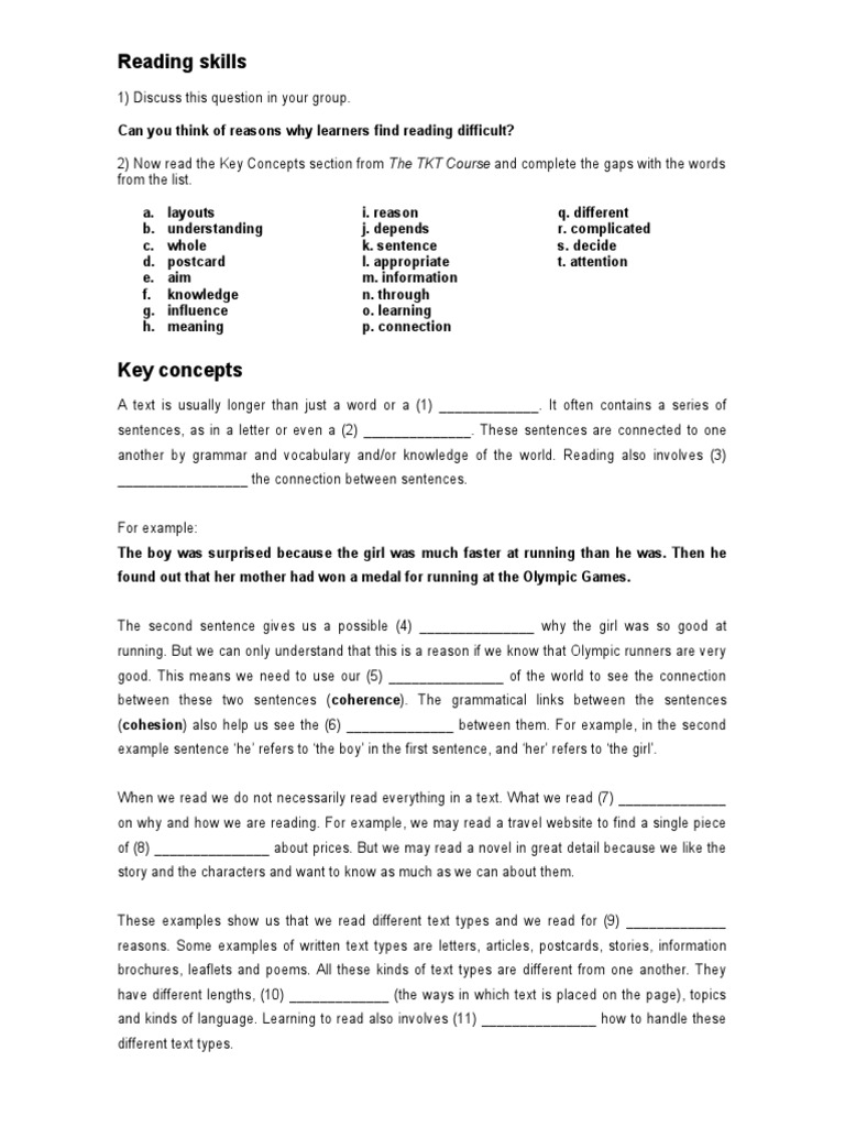 Understanding Reading Skills and Challenges | PDF | Learning | Knowledge