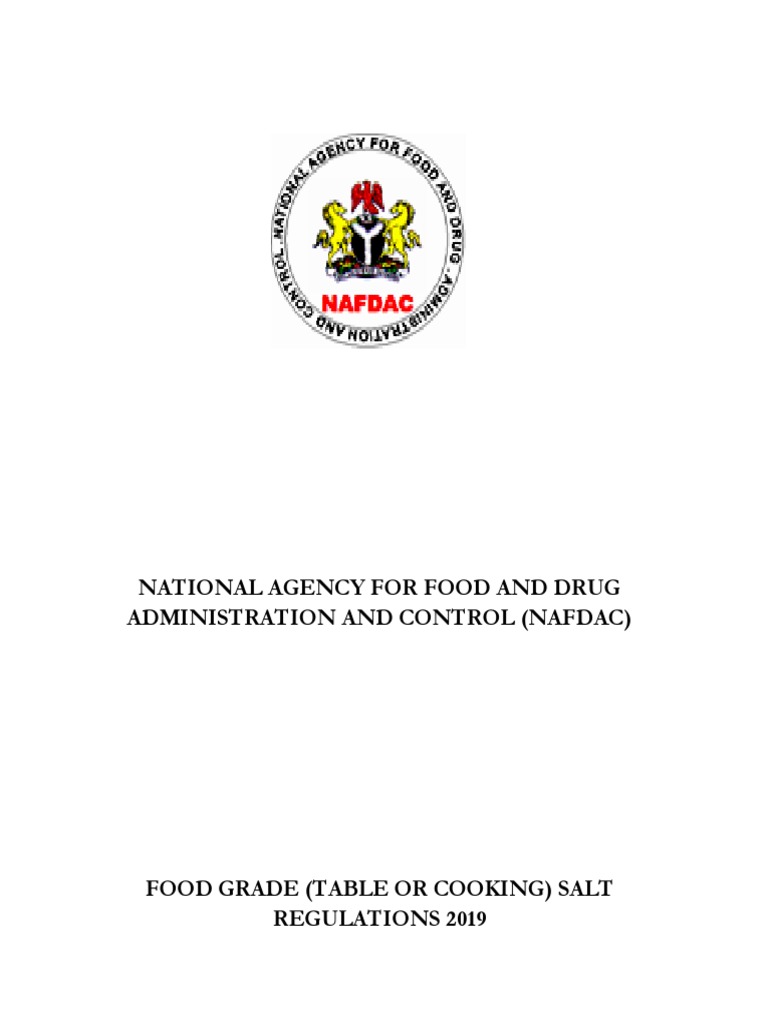 Food Grade Salt Regulations 2019 | PDF | Salt | Iodine