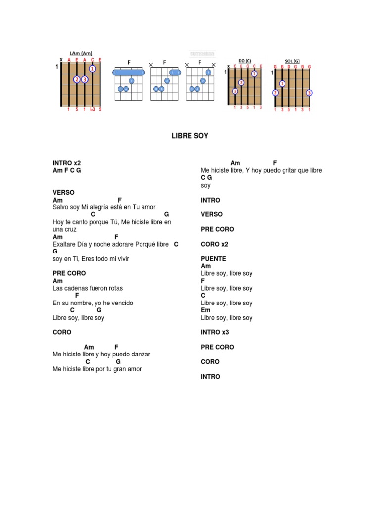 Acordes Libre Soy | PDF