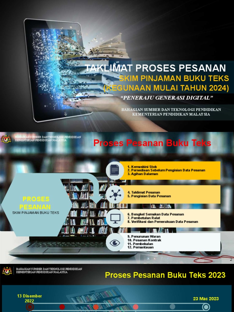 Lampiran 11-Slide Taklimat Pesanan Skim Pinjaman Buku Teks Kegunaan Mulai Tahun 2024 | PDF