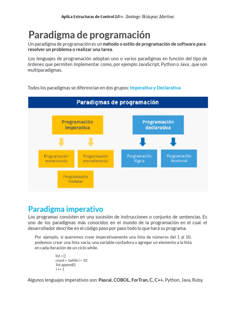 Paradigmas de Programación | PDF | Lenguaje de programación | Paradigmas de programación