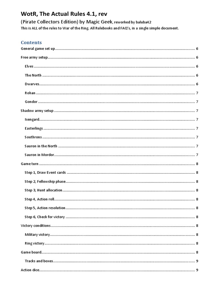 WotR The Actual Rules 4 1rev | PDF | Siege | Mythopoeia