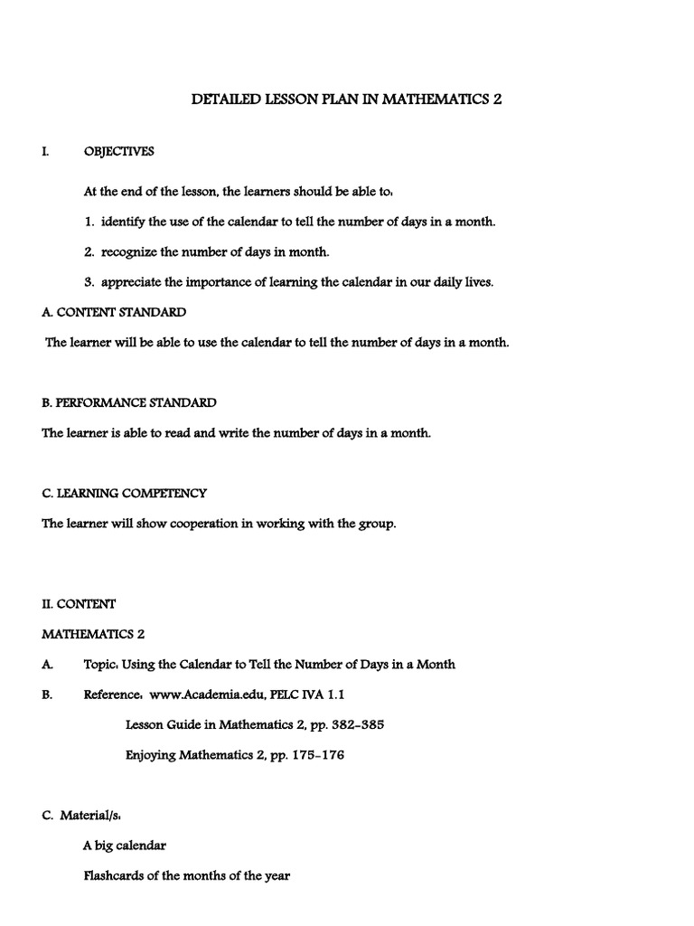 DETAILED LESSON PLAN IN MATHEMATICS 2.julie-Ann | PDF | Education ...