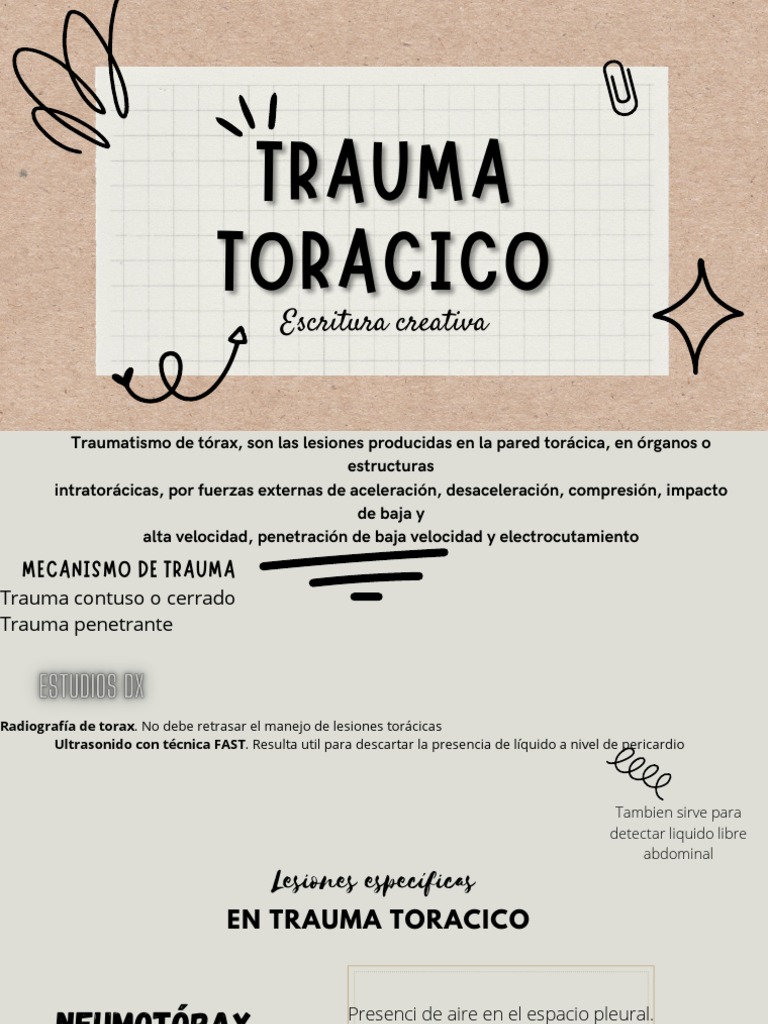 Trauma Toracico | PDF | Lesión | Enfermedades y trastornos humanos