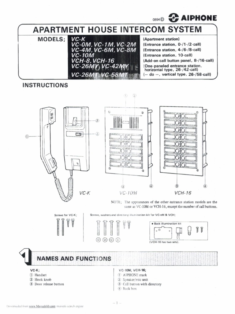 Aiphone Old Model VCK | PDF