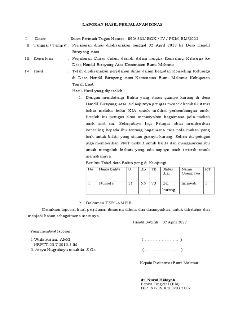 LAPORAN Konseling Ke Desa HBA | PDF