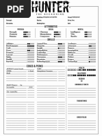 Hunter: The Reckoning 5th Edition 2-Page Interactive Character Sheet ...