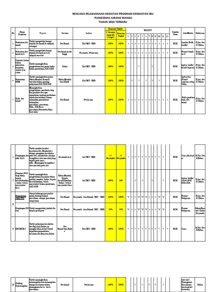 RPK Tahunan Kesehatan Ibu 2023 Pik (1) Terbaru | PDF