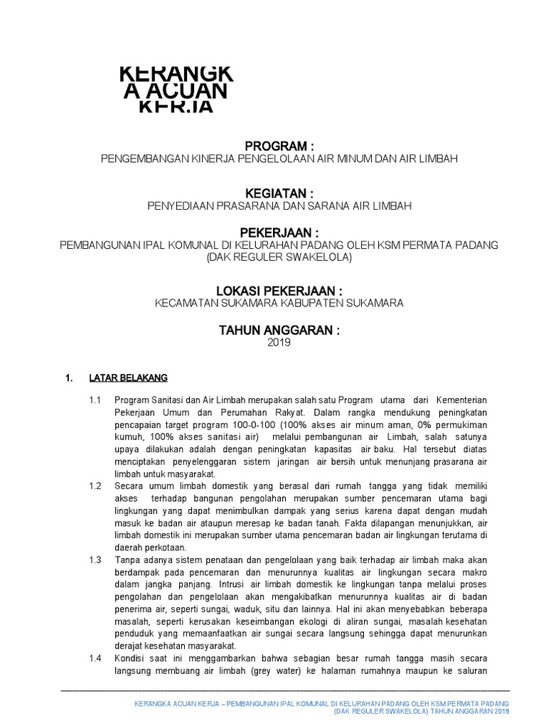Kak - Pembangunan Ipal Komunal Pulau Nibung | PDF | Sains & Matematika
