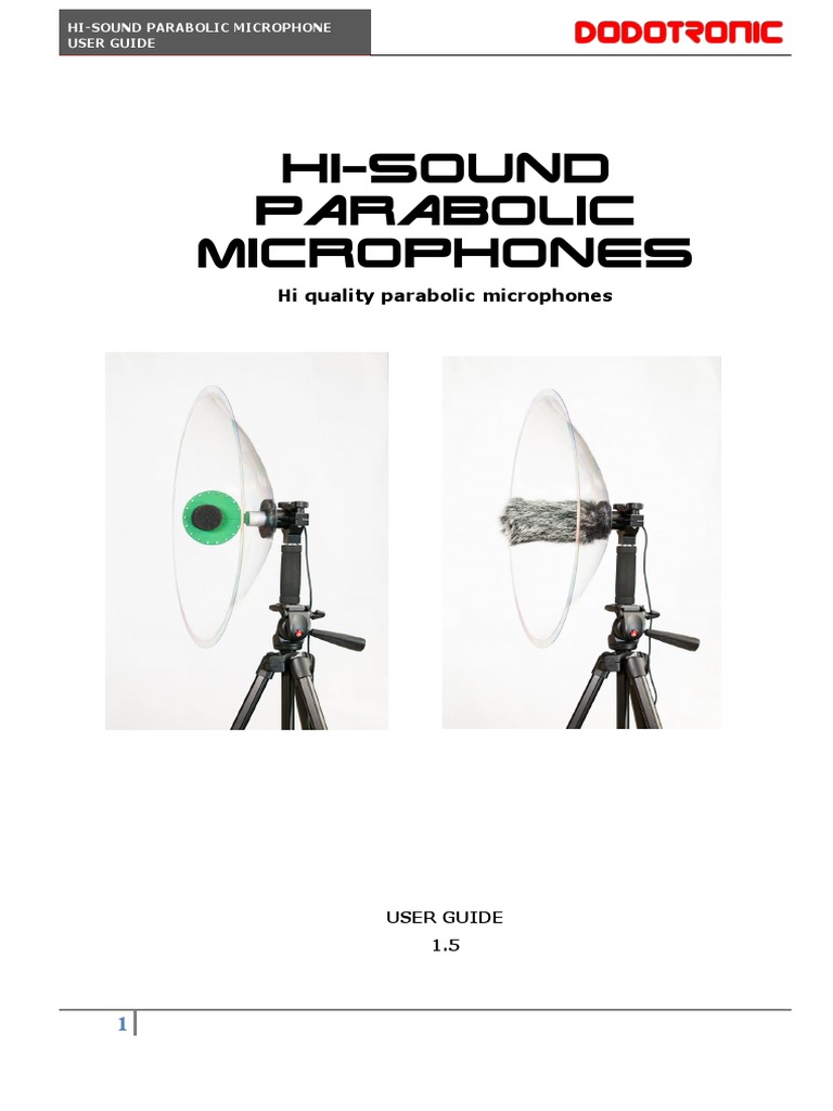 Parabolic Microphone User Guide - Nautilus Oceanica | PDF | Microphone ...