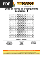 Sopa de Letras de Los Ecosistemas | PDF