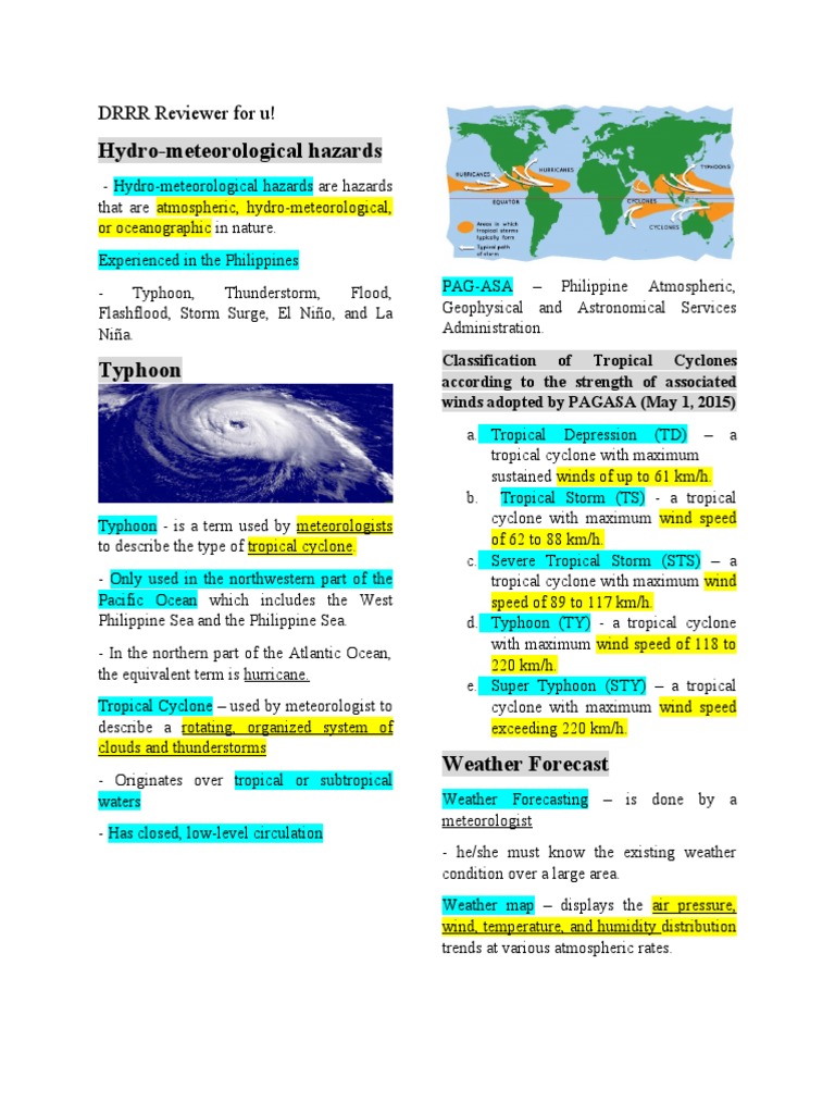 DRRR Reviewer For U Goodluck | PDF | Tropical Cyclones | Flood