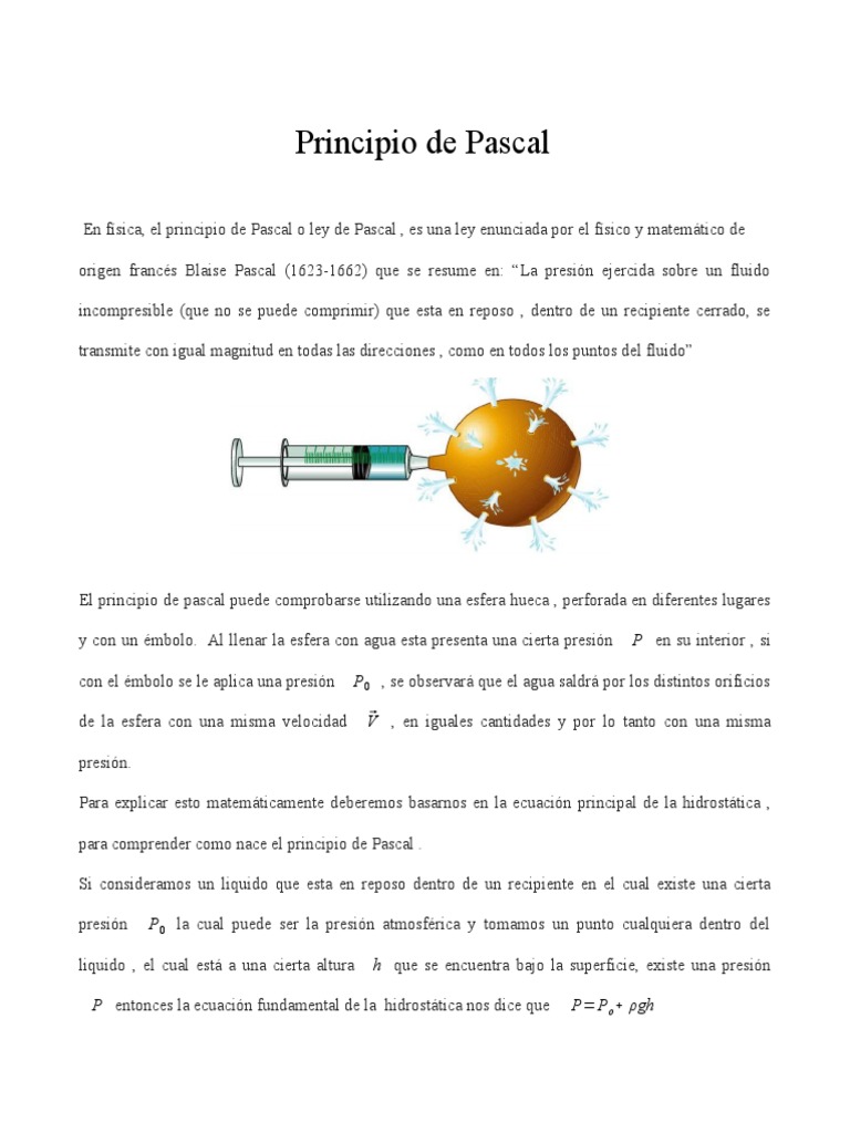 Principio de Pascal | PDF | Metrología | Cantidad