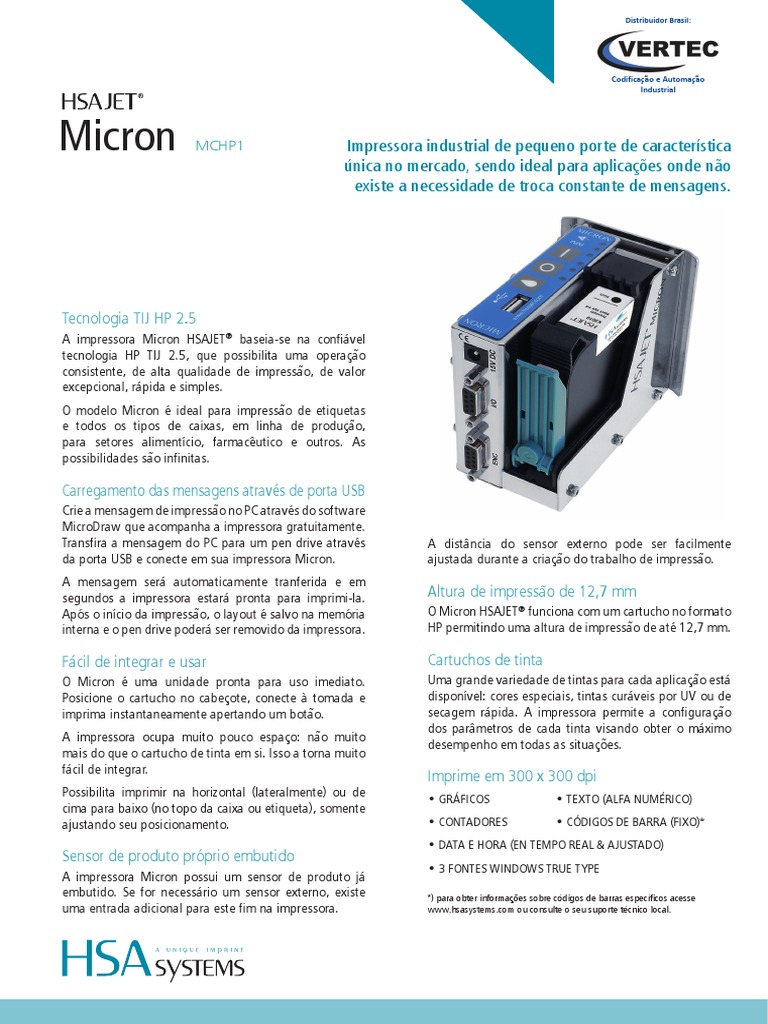 HSA Micron | PDF | Impressora (informática) | Impressão