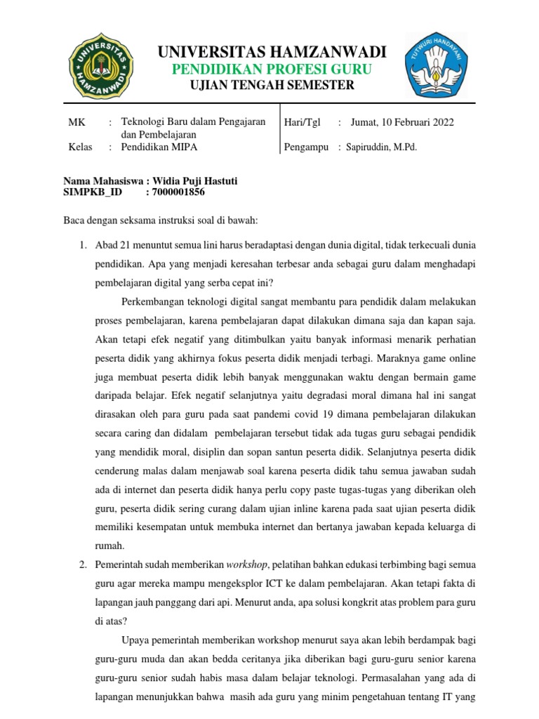 Uts - Teknologi Baru Dalam Pengajaran Dan Pembelajaran | PDF