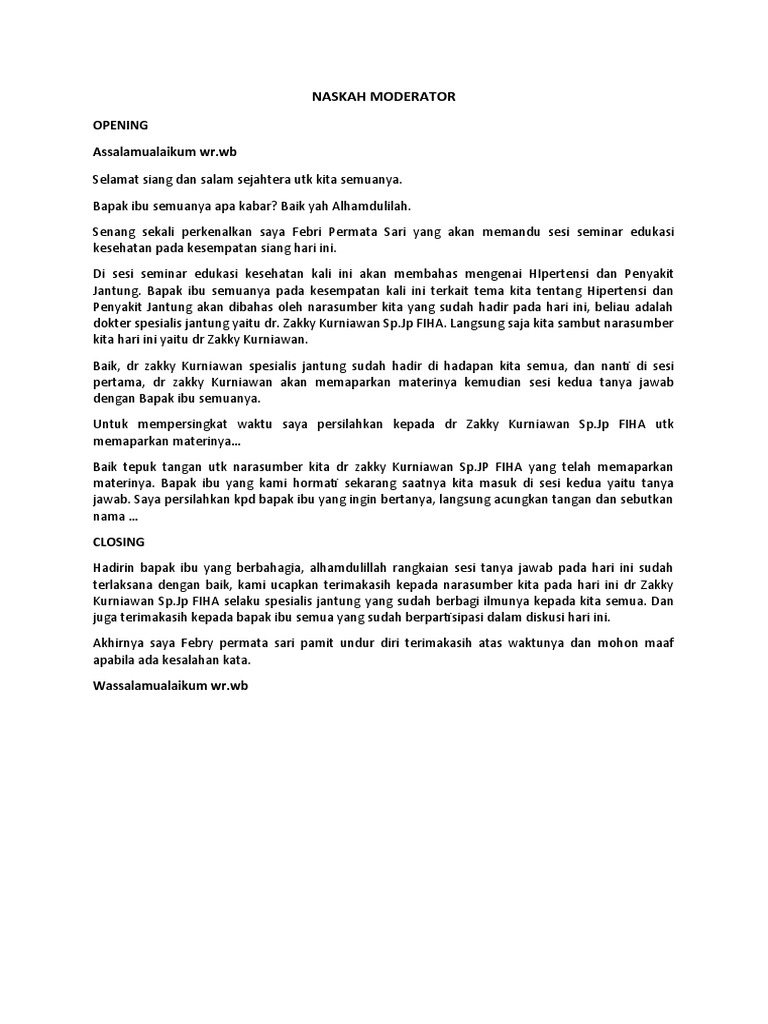 Naskah Moderator | PDF