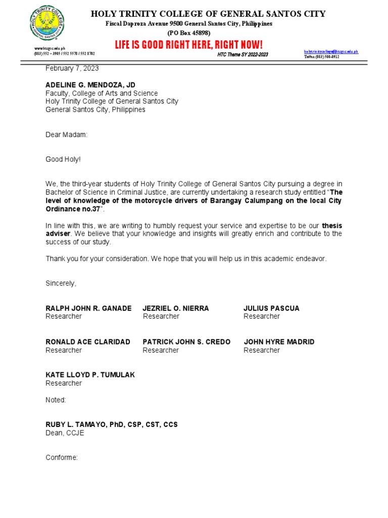 Request For Research Adviser Letter | PDF | Doctoral Degrees | Titles