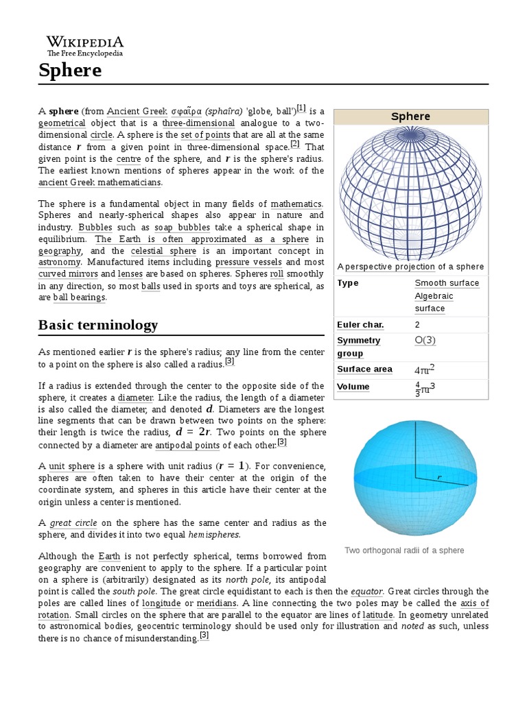 Sphere | PDF | Sphere | Manifold
