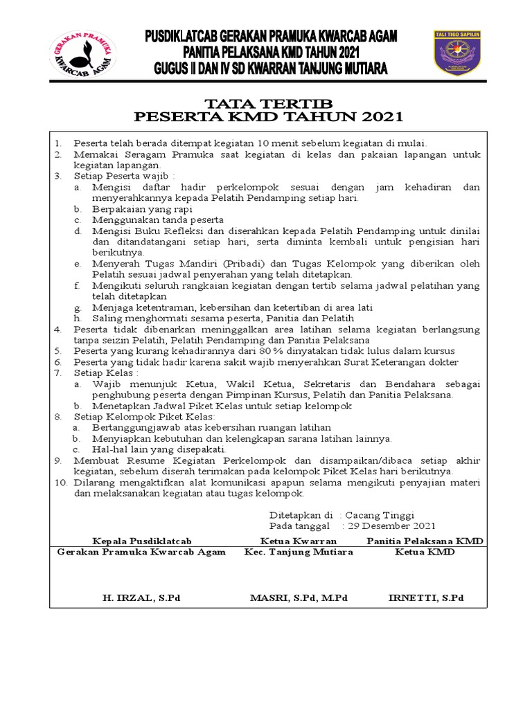 Tata Tertib Peserta KMD | PDF | Karier & Perkembangan