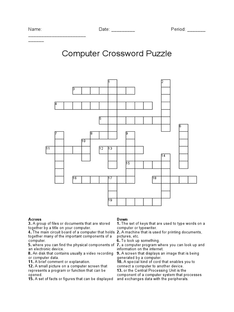 Computer Terms Crossword | PDF
