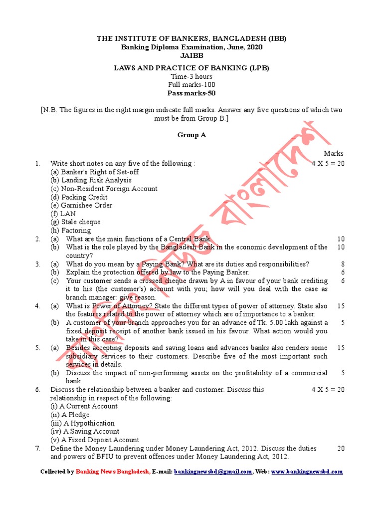 2020 Jaibb Lpb June Pdf