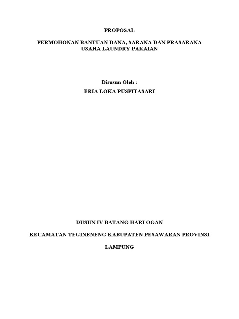 Proposal Usaha Laundry | PDF