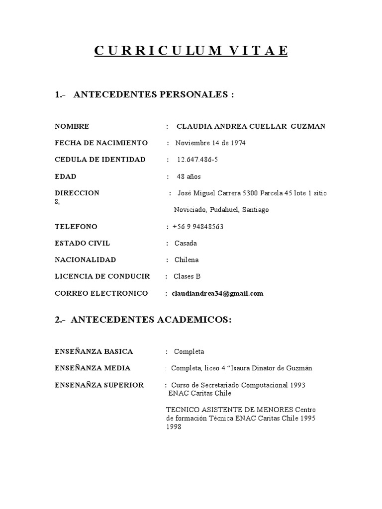 Curriculum Claudia | PDF