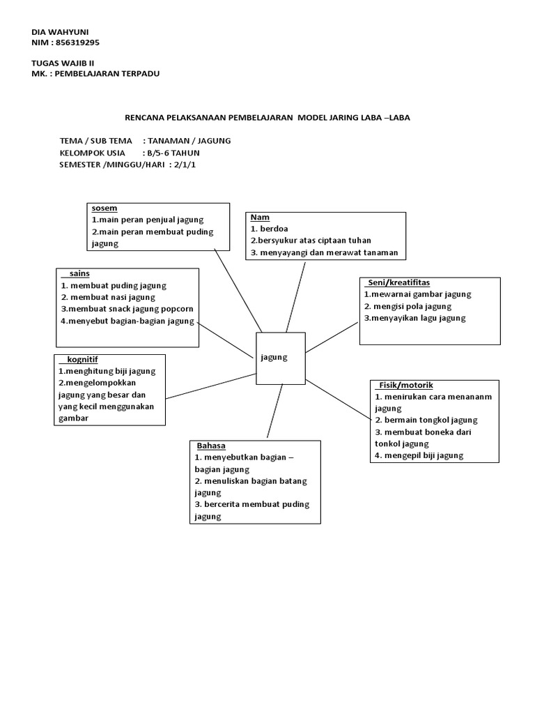 Rencana Pelaksanaan Pembelajaran Model Jaring Laba 1 | PDF