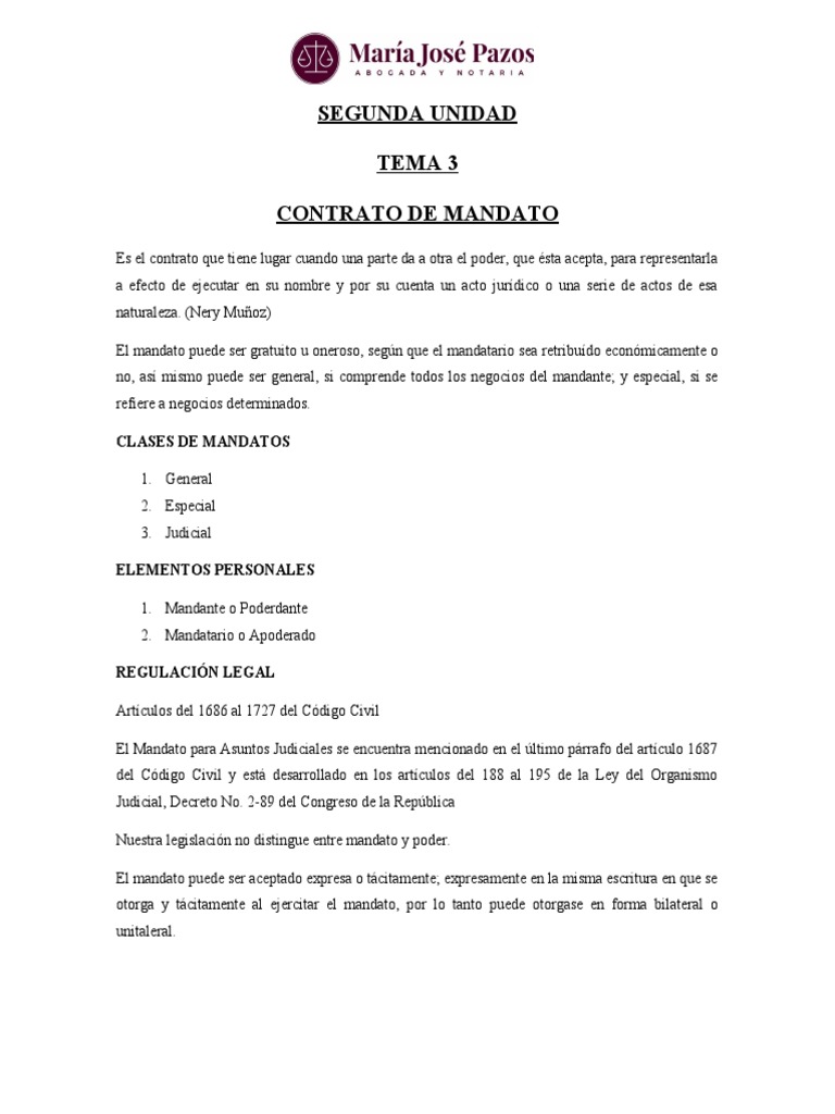 Contrato de Mandato | Descargar gratis PDF | Impuestos | Instituciones ...