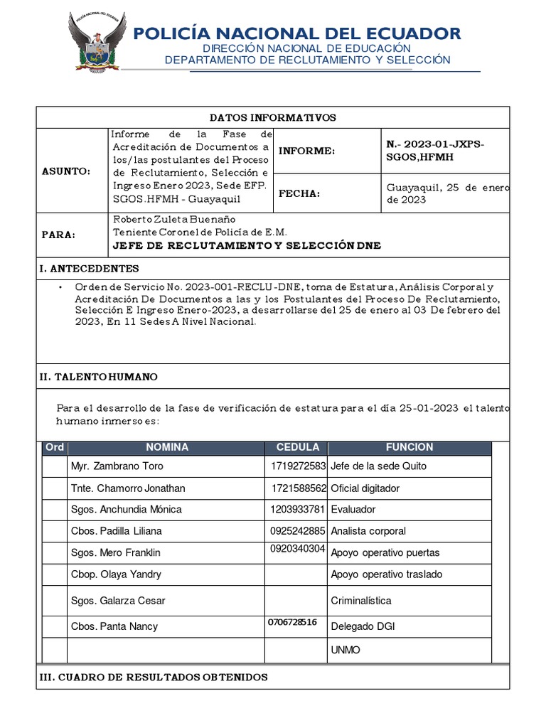 Informe Acreditacion 25 01 2023 | PDF