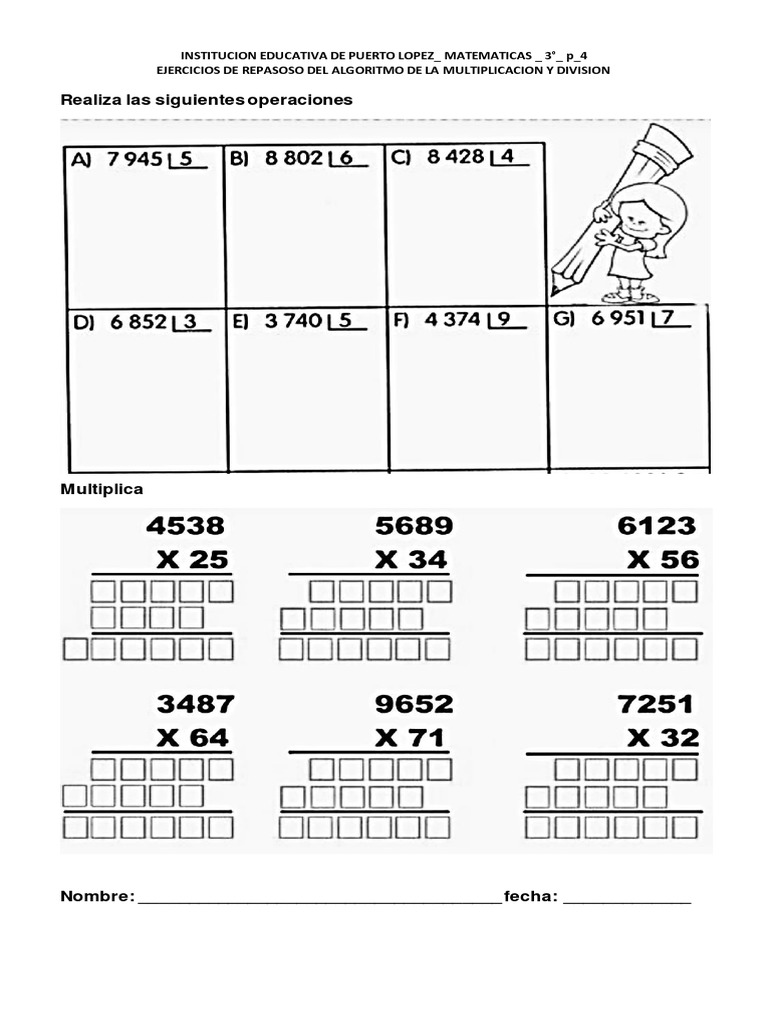 Multiplicaciones y Divisiones | PDF