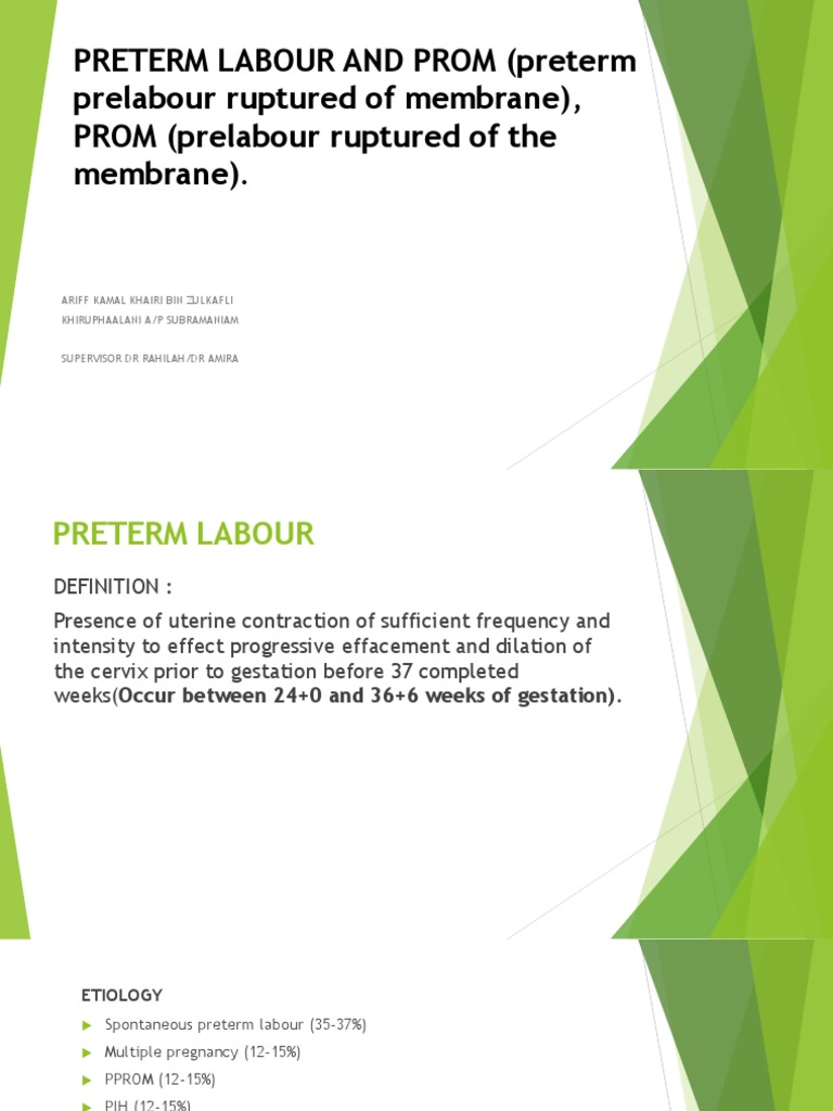 CME PRETERM LABOR, PROM, PPROM F | PDF | Preterm Birth | Childbirth