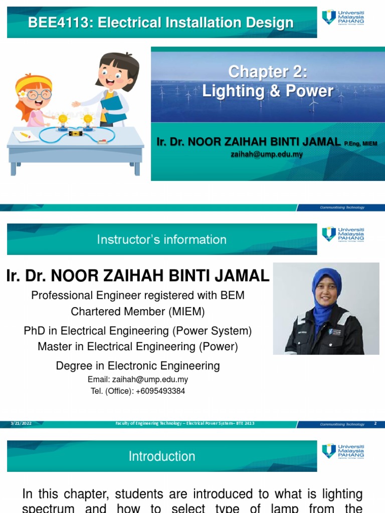 BEE4113 - Chapter 2 - Lighting | PDF | Lighting | Incandescent Light Bulb