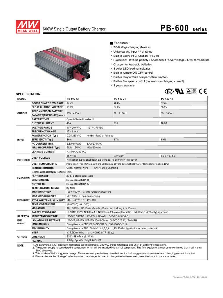 PB 600 24 | PDF | Battery Charger | Electrical Engineering