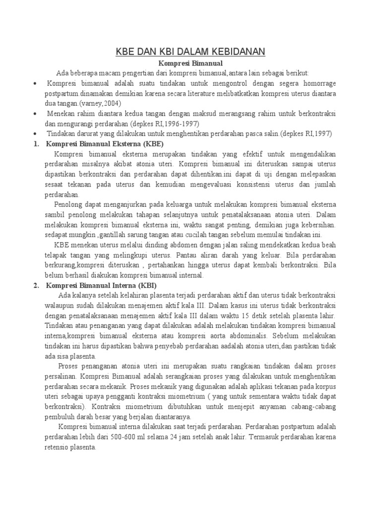 Kbe Dan Kbi Dalam Kebidanan | PDF