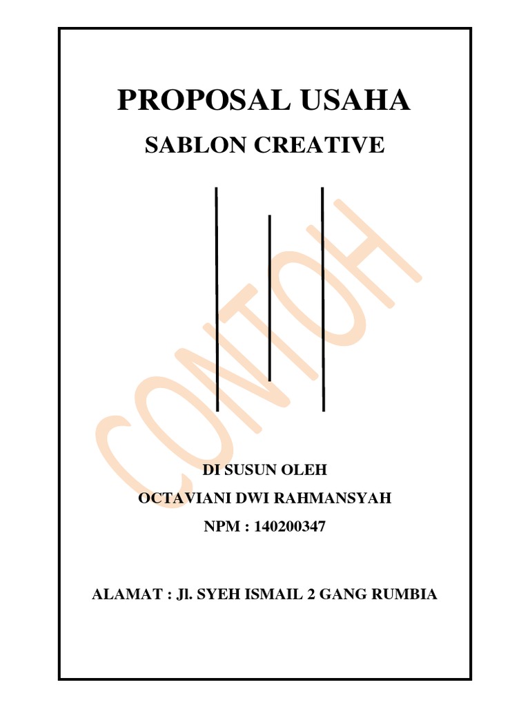 Proposal Usaha Sablon Creative | PDF
