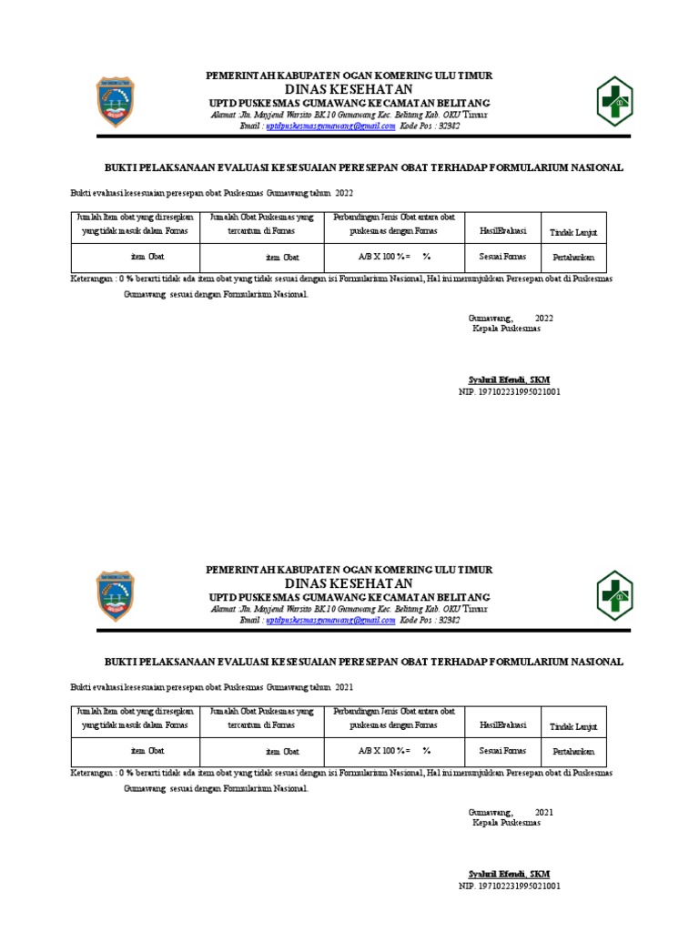 Bukti Evaluasi Kesesuaian Peresepan THD Formularium Dan TL | PDF