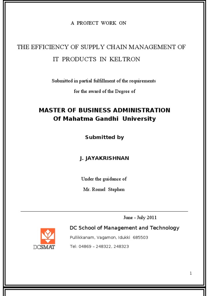 Keltron Project | PDF | Inventory | Supply Chain Management