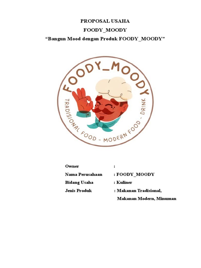 Proposal Usaha Kuliner FOODY_MOODY | PDF