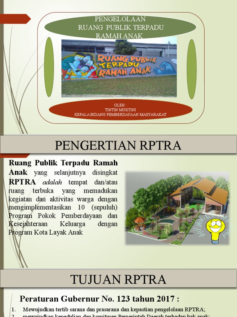 Pengelolaan RPTRA Ramah Anak DKI | PDF | Griya & Taman